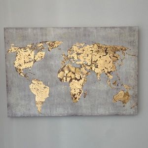 Wall Decor | Vintage Gold Foil World Map Large | Poshmark